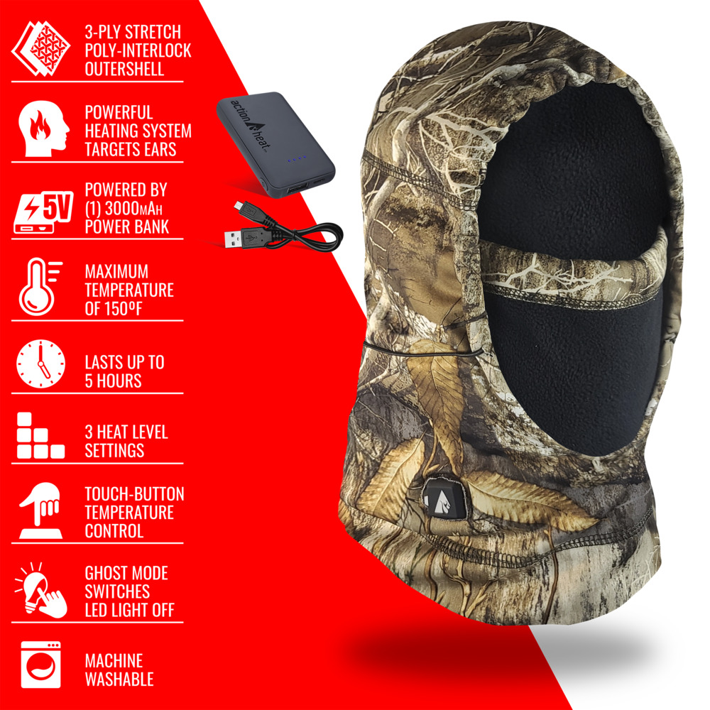 ActionHeat 5V Battery Heated Hunting Fleece Balaclava - The Warming Store