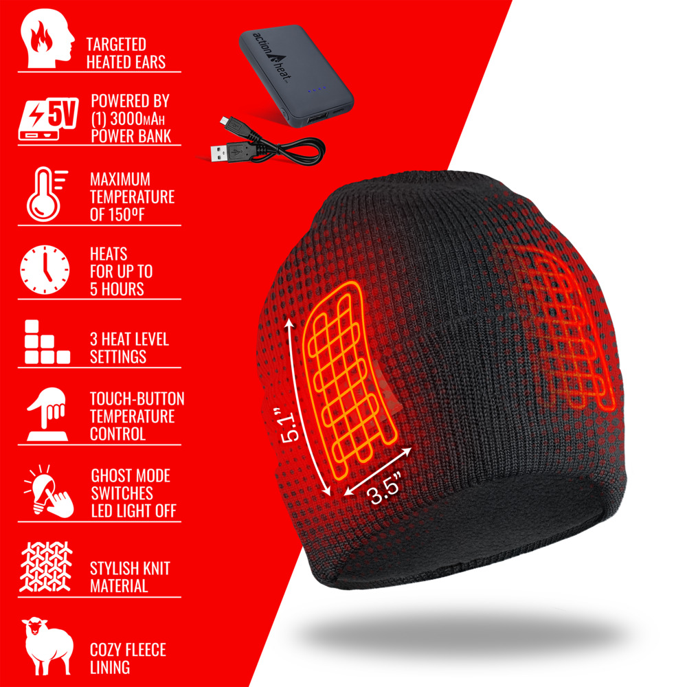 ActionHeat 5V Battery Heated Knit Hat - The Warming Store