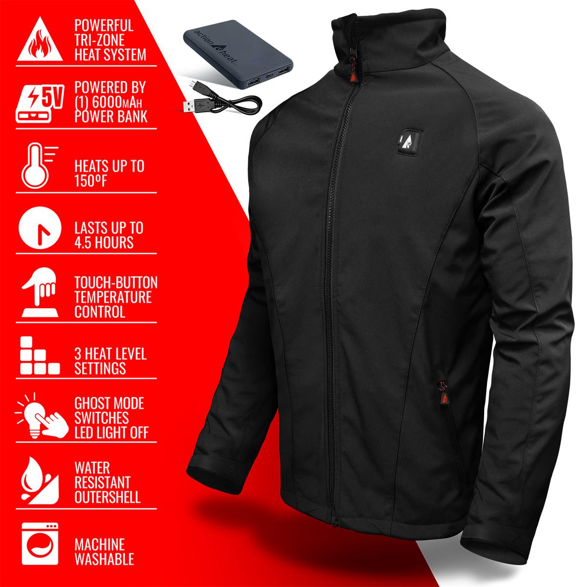 ActionHeat 5V Men's Softshell Battery Heated Jacket - The Warming Store