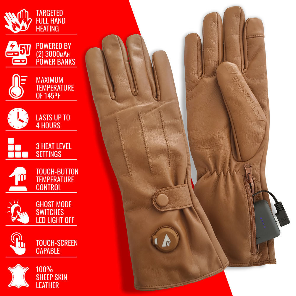 ActionHeat 5V Men's Battery Heated Leather Dress Glove - The Warming Store