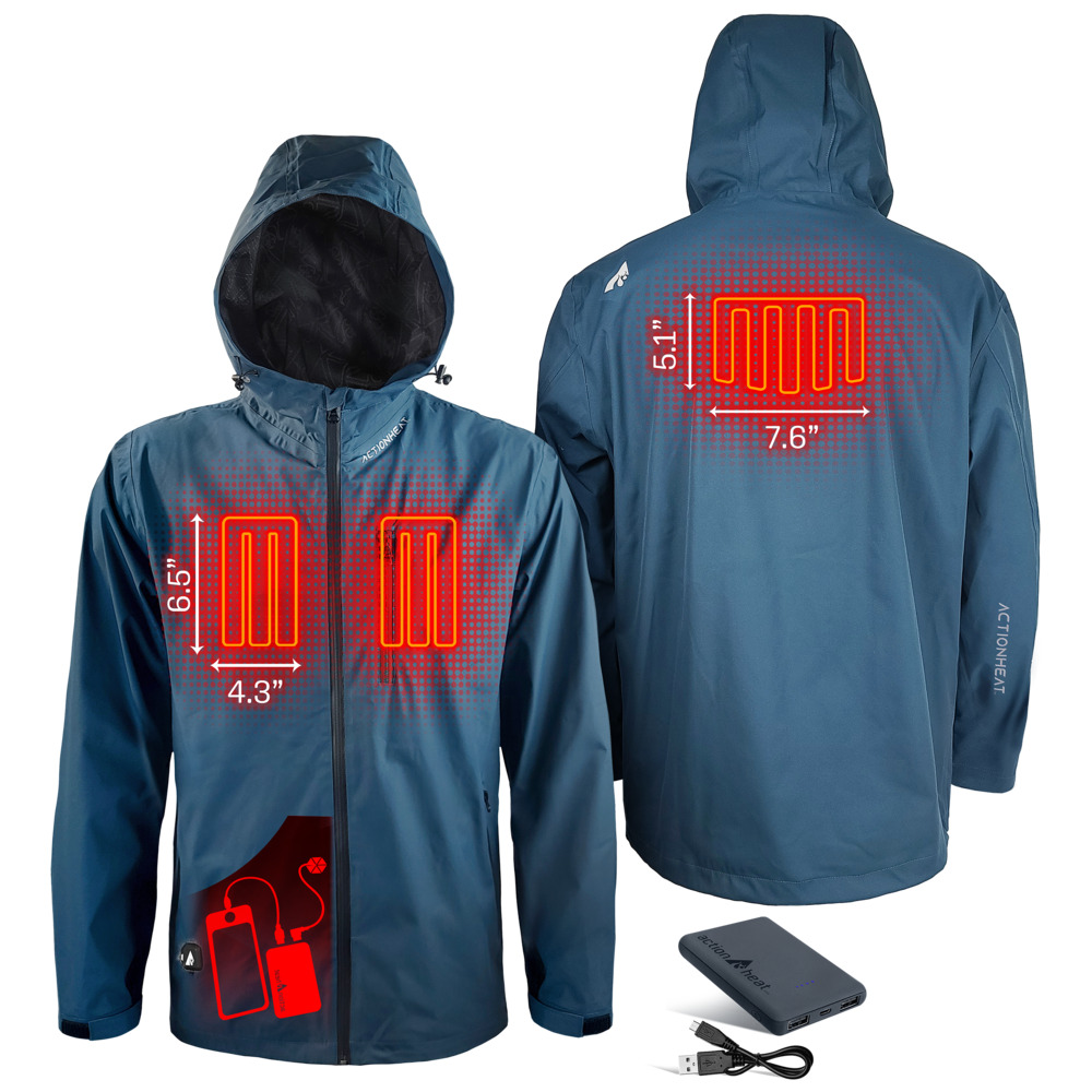 ActionHeat 5V Men's Battery Heated Rain Jacket - The Warming Store