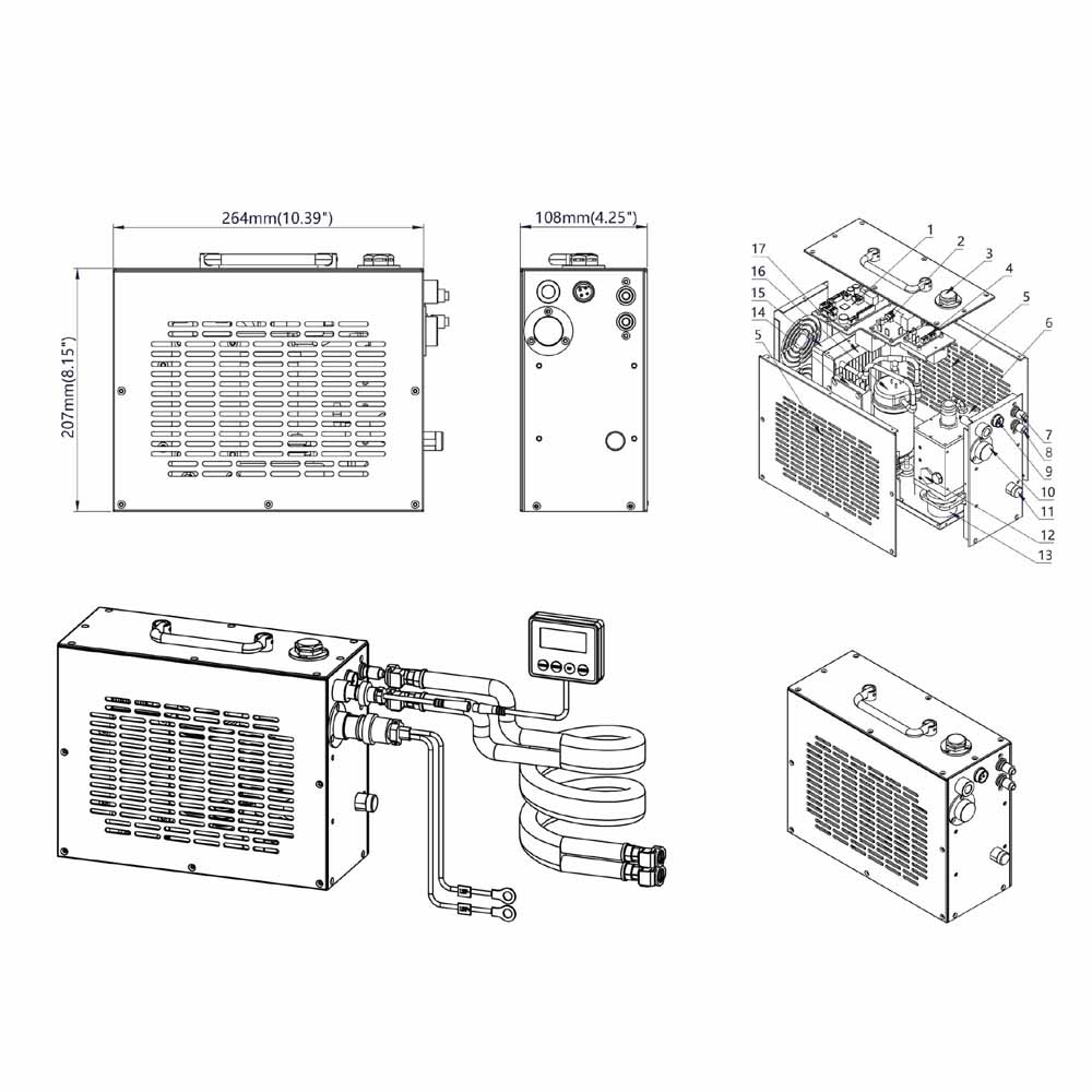 CompCooler Motorcycle Thermal Chiller System 12V DC Operated 200W ...