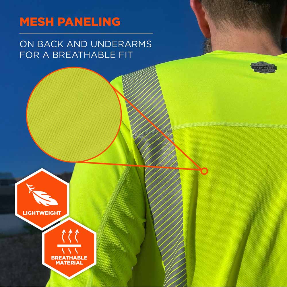 Ergodyne Chill-Its Class 2 Cooling Hi-Vis Sun Shirt with UV-Protection ...