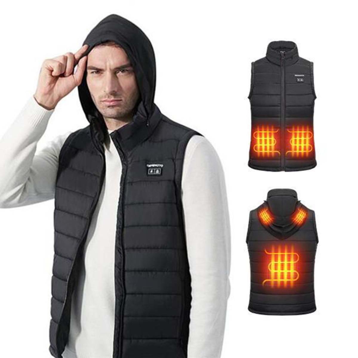 Kemimoto Men's Heated Vest with Heated Hood - The Warming Store