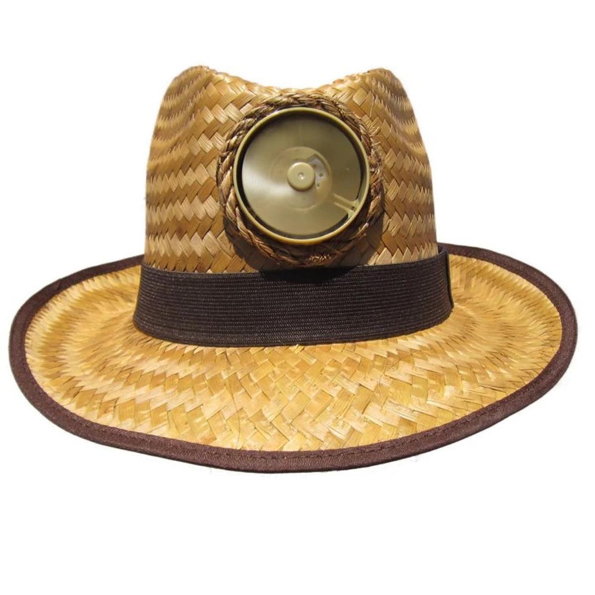 Kool Breeze Fedora Brown w/Wide Band Solar Cooling Hat UPF 50 ...