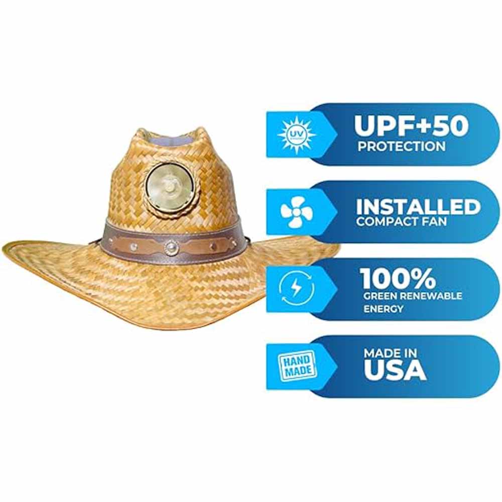 Kool Breeze Solar Fan Cowboy Hat - The Warming Store