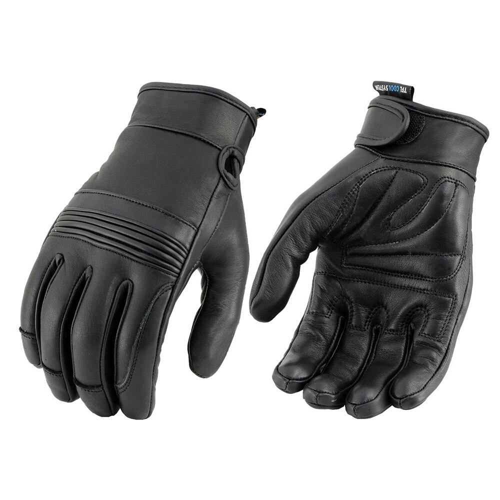 Milwaukee Leather Men's Cool-Tec Leather Gel Palm Motorcycle Hand ...