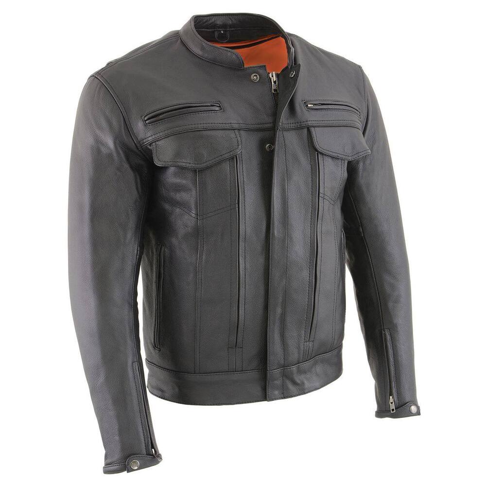 Milwaukee Leather Men's Cool-Tec Real Leather Scooter Style Motorcycle ...