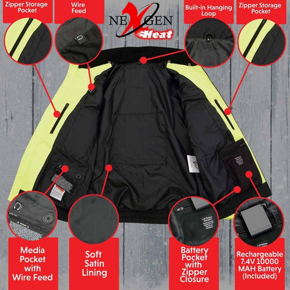 NexGen Heat Men's 'Sledge' High-Viz Textile Heated Jacket - The Warming ...