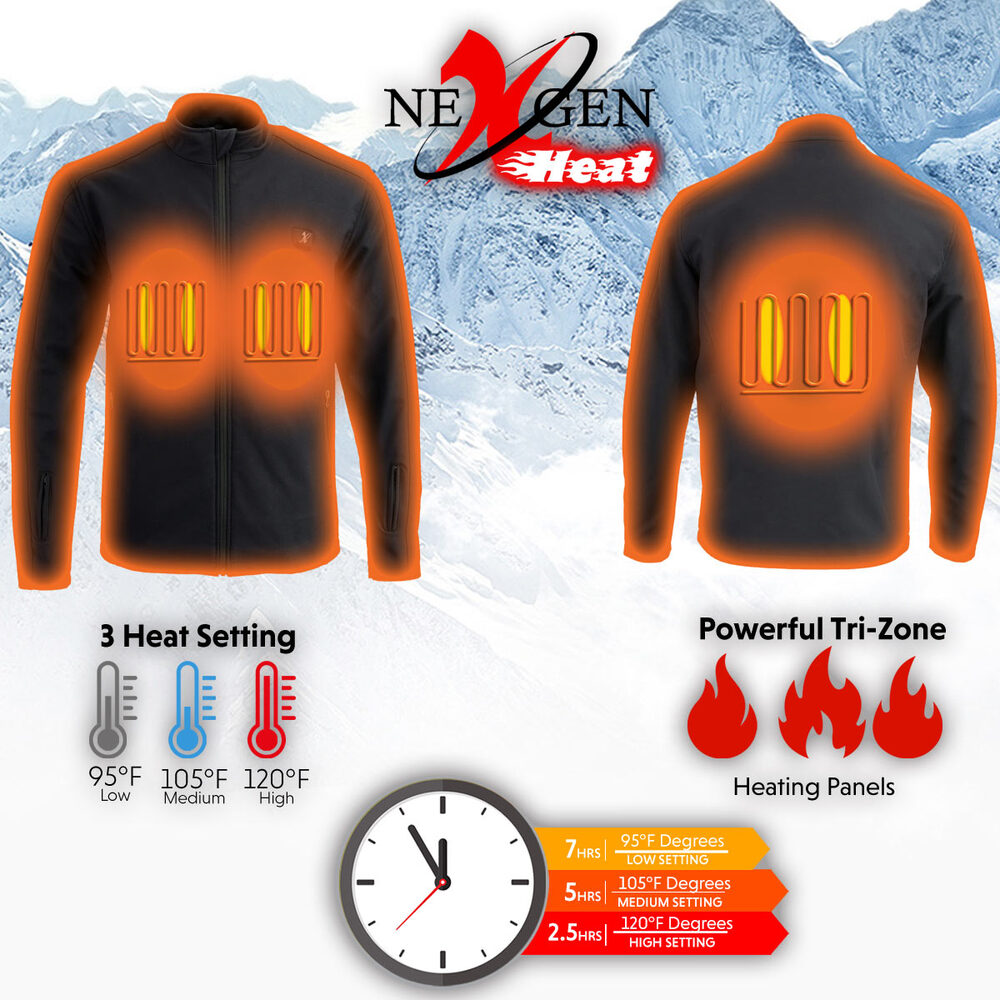 Nexgen Heat Men's Soft Shell Heated Jacket with Battery Pack - The ...