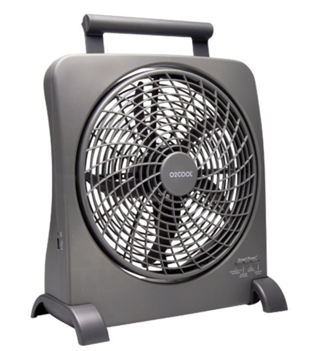 O2 Cool Treva 10" SmartPower Fan with USB Power Port & AC Adapter - The ...