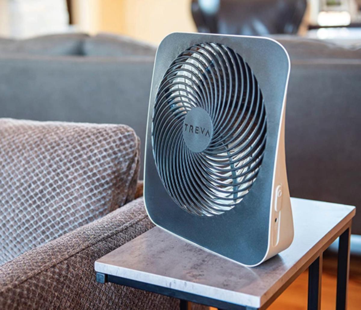 O2Cool Treva 10 Battery Operated Portable Fin Fan with AC Adapter The Warming Store