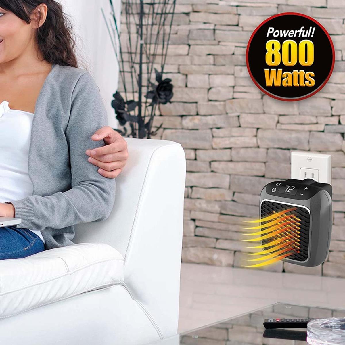 Ontel Handy Heater Heat Boss Turbo 800 Watt Space-Saving Wall Outlet ...