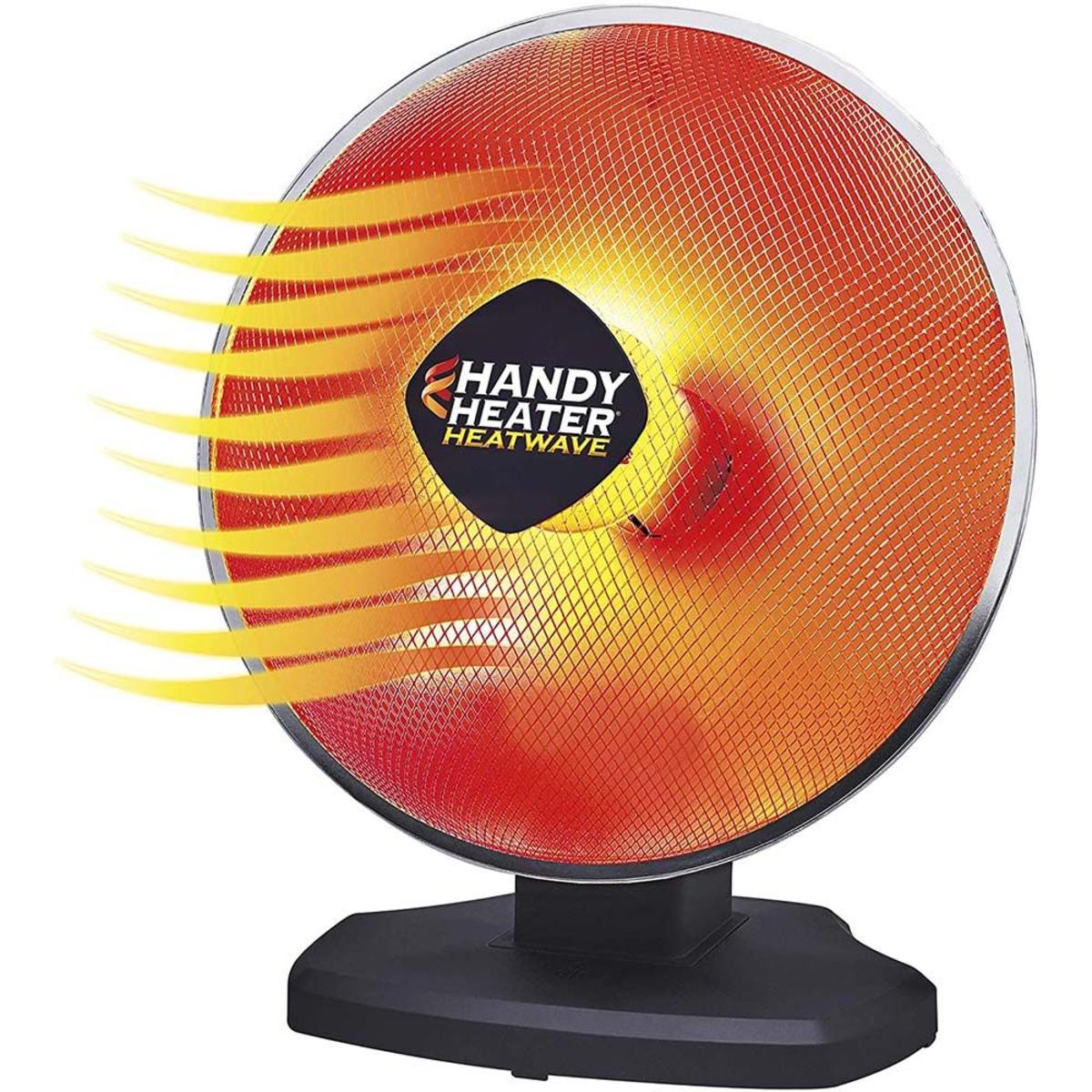 Ontel Handy Heater Heatwave Parabolic Space Heater with Ceramic Heating ...