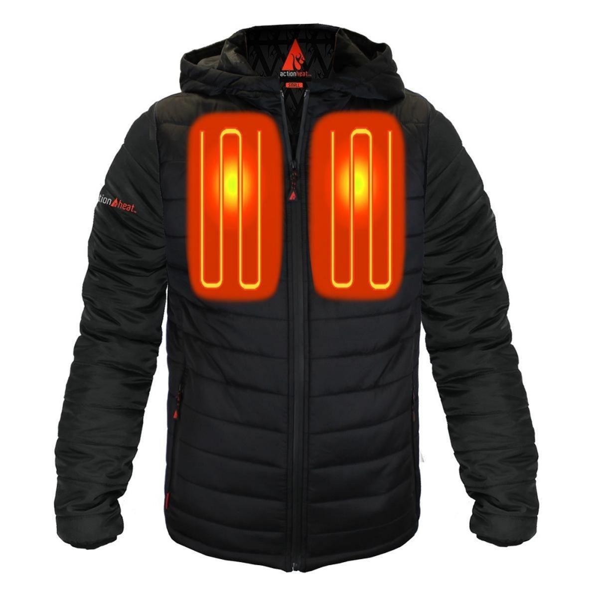 Open Box ActionHeat 5V Battery Heated Insulated Puffer Jacket W/ Hood ...