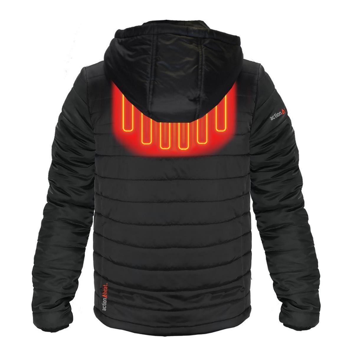 Open Box ActionHeat 5V Battery Heated Insulated Puffer Jacket W/ Hood ...