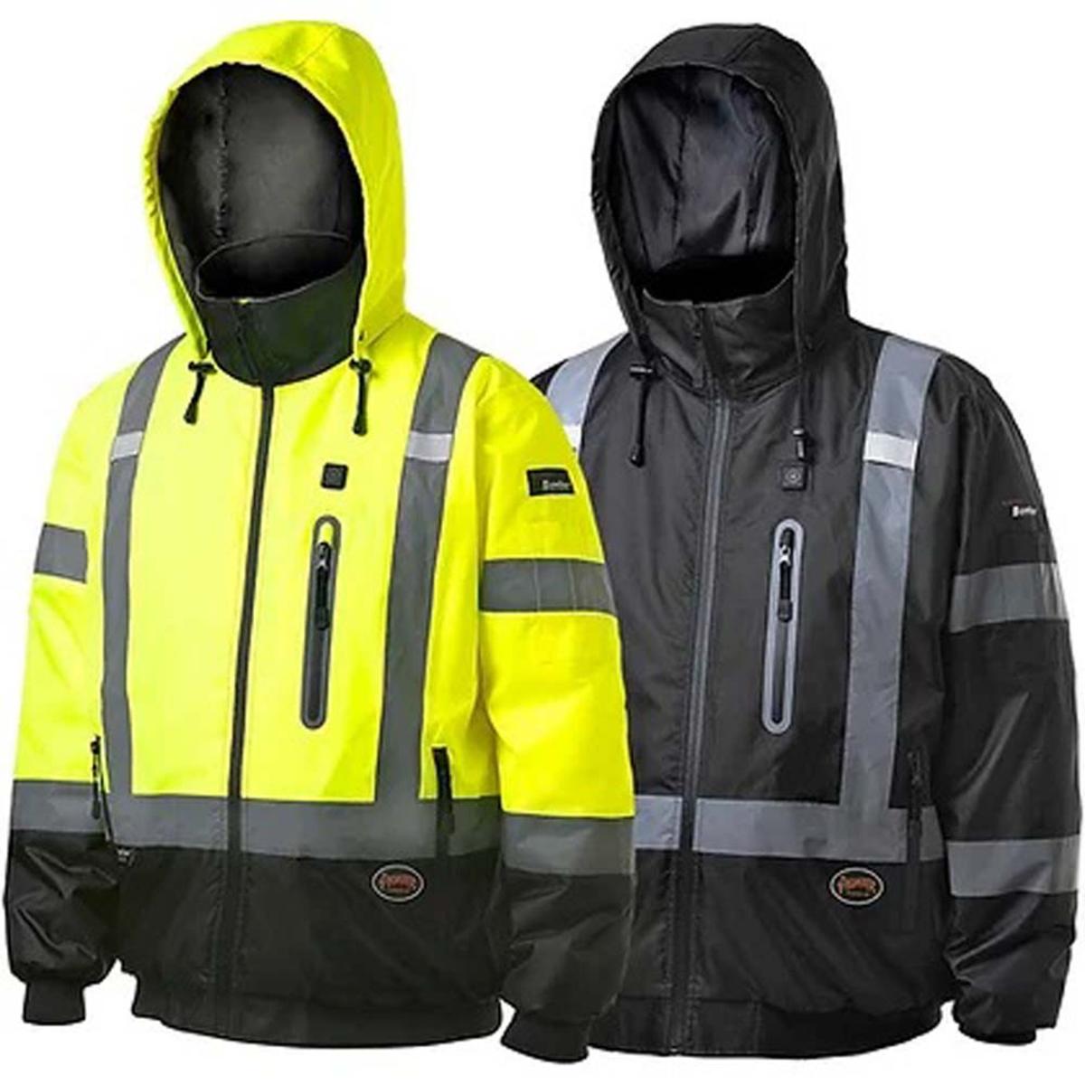 Pioneer Hi-Vis Waterproof Heated Safety Nano Bomber Jacket (Jacket Only ...