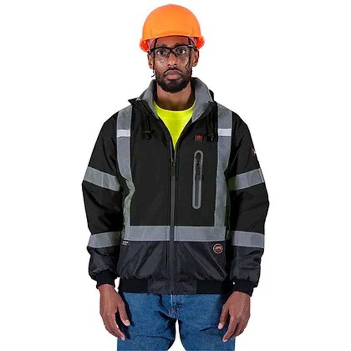 Pioneer Hi-Vis Waterproof Heated Safety Nano Bomber Jacket (Jacket Only ...