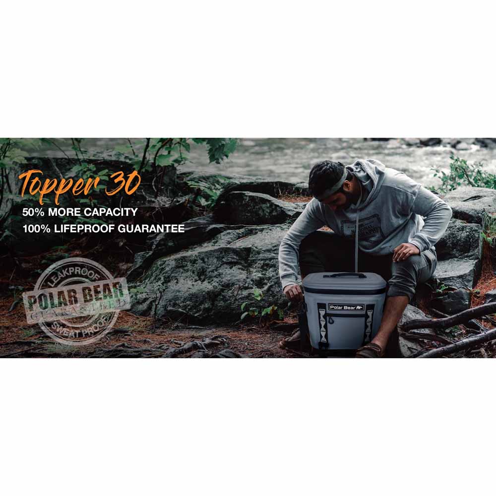 Polar Bear Coolers Topper 30 Cooler Bag - Grey - The Warming Store