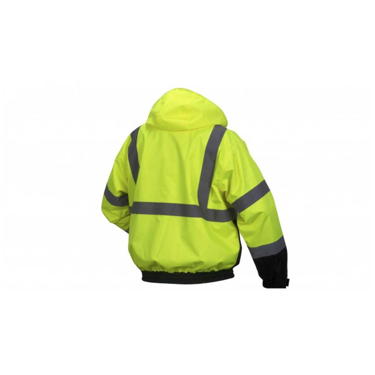 Pyramex Safety Heated Hi-Vis Lime Bomber Jacket - The Warming Store