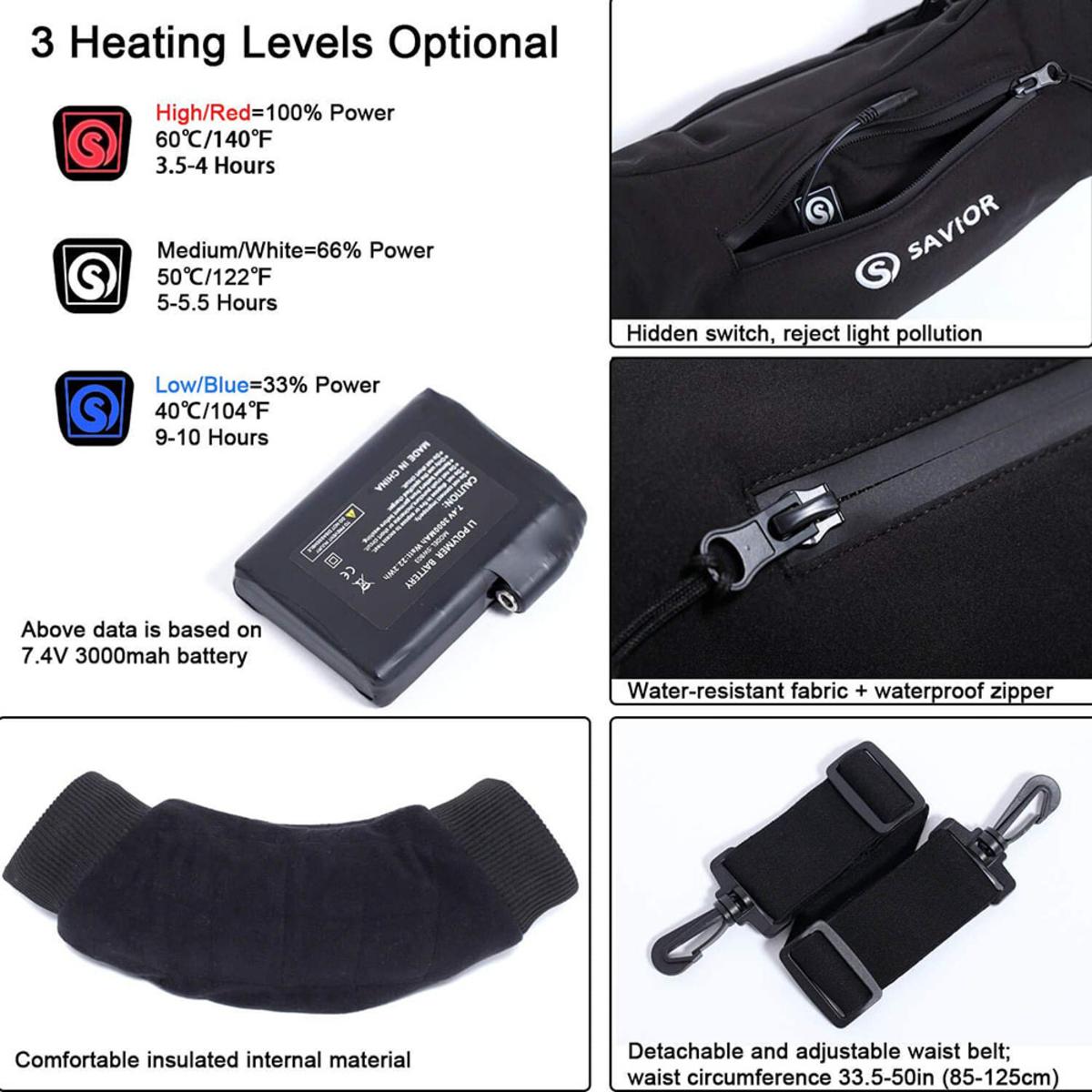 Savior Heat Rechargeable Battery Electric Heated Hand Warmer Muff ...