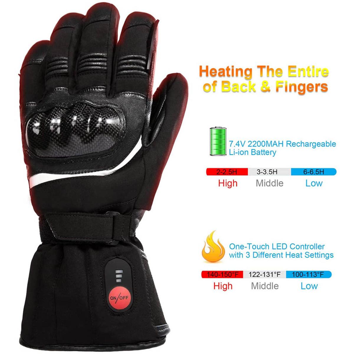 Savior Heat Unisex Electric Batteries Heated Gloves for Cycling ...