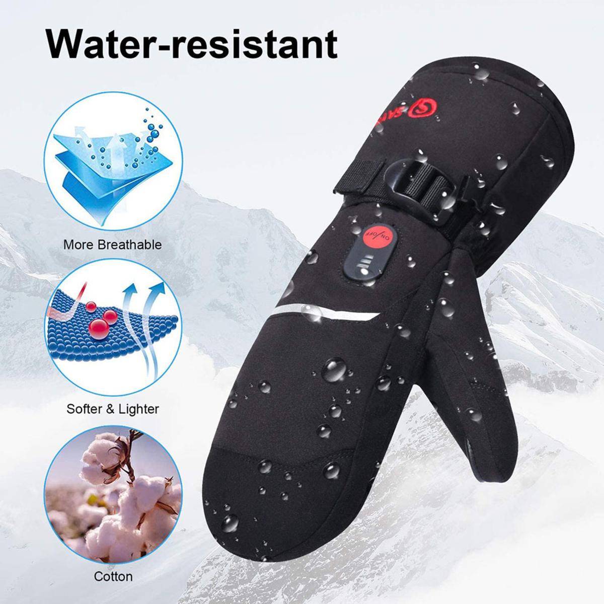 Savior Heat Unisex Rechargeable Battery Thermal Electric Heated Mittens ...