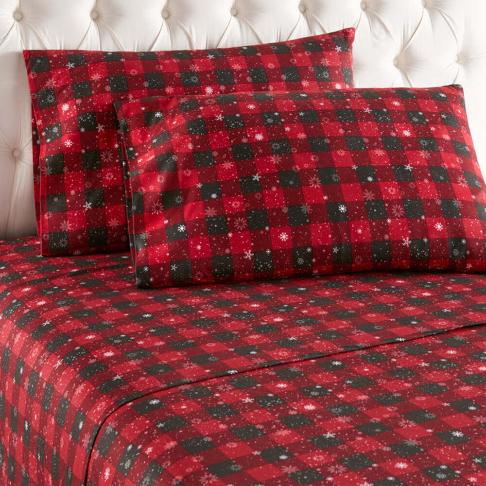 Shavel Micro Flannel Printed Deep Pocket Sheet Set Queen