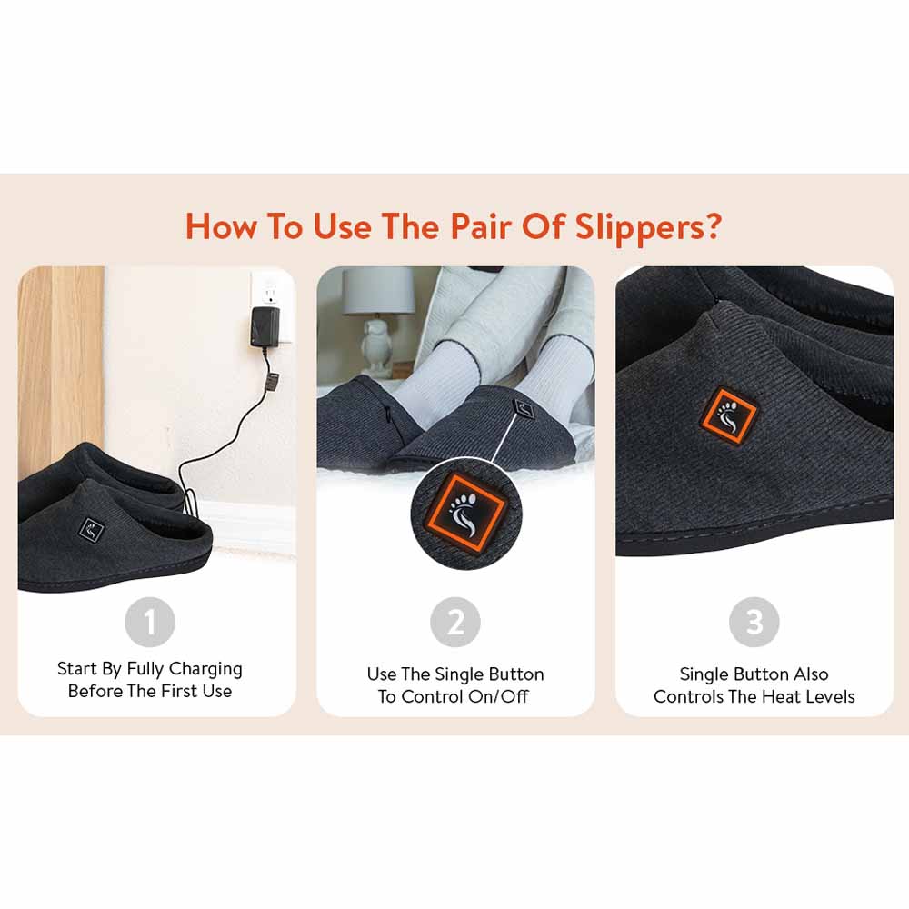 ThermalStep Rechargeable Electric Heated Slippers - The Warming Store