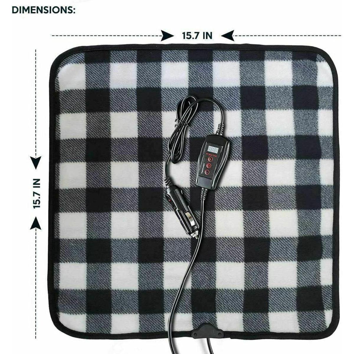 Zone Tech 12V Car Mini Heated Travel Blanket Pad - The Warming Store
