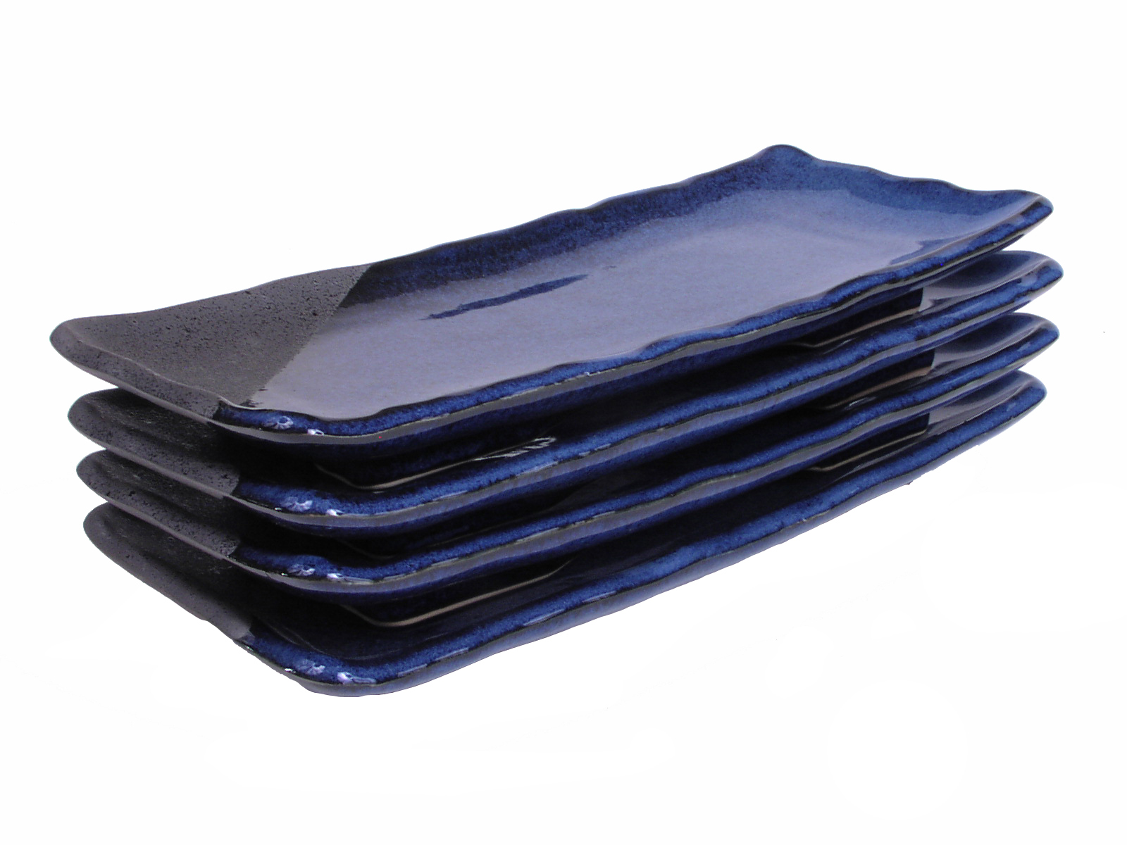 Black and Blue Plate Set I (Set of Four)