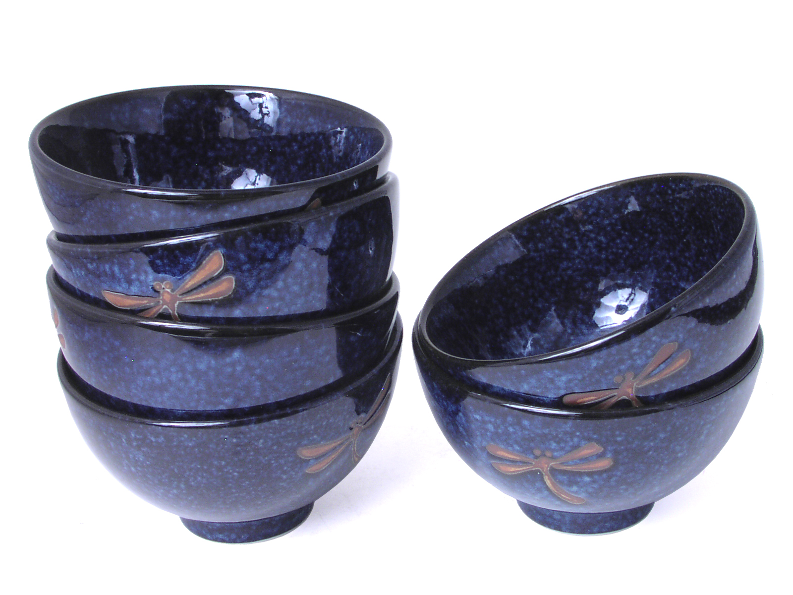 Blue Dragonfly Bowl Set