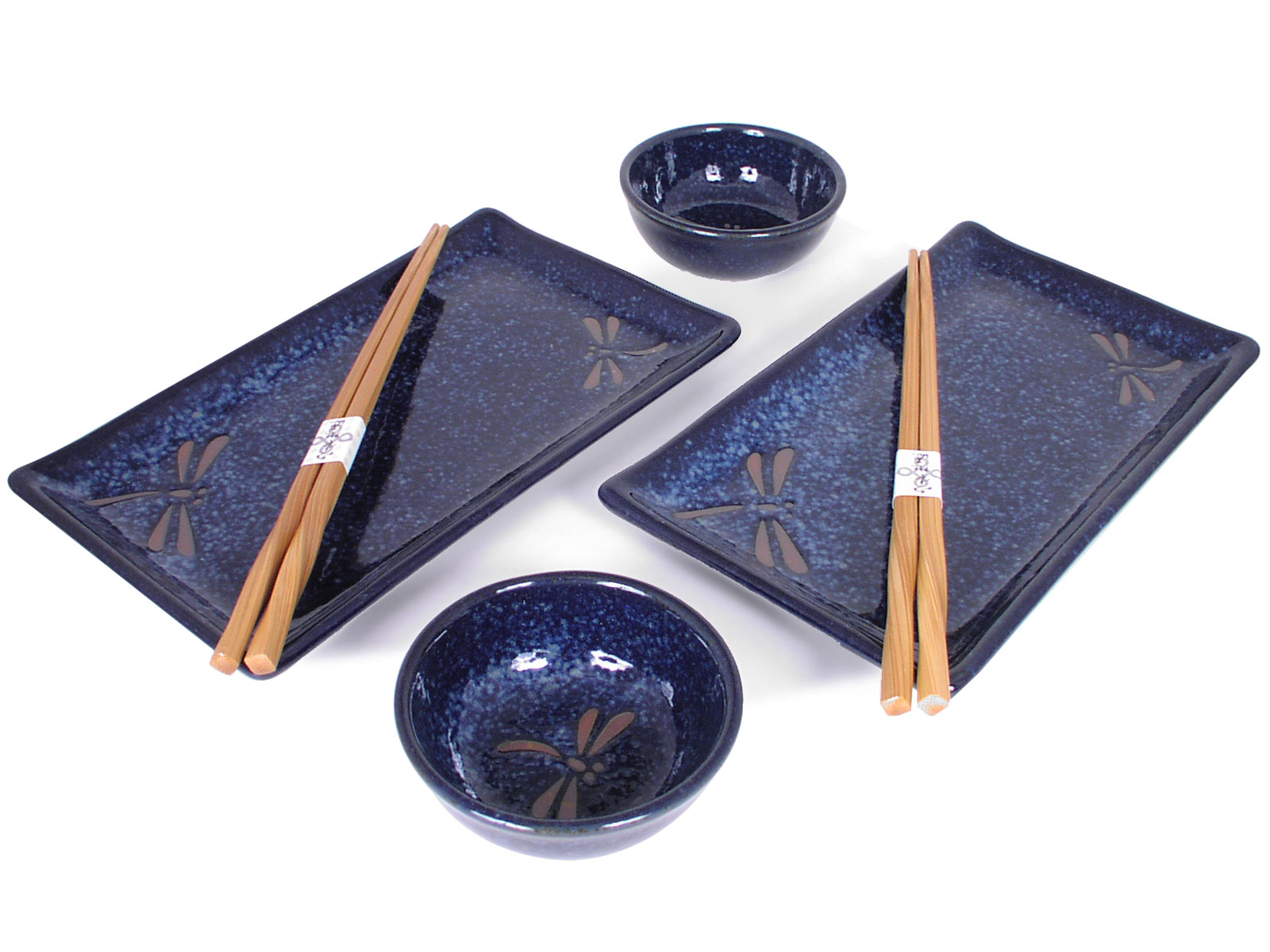 Blue Dragonfly Sushi Set for Two