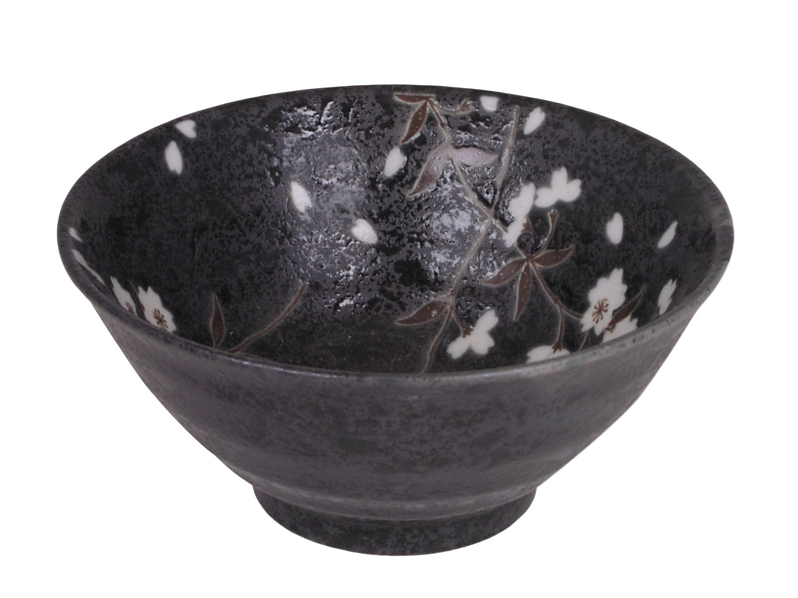 Rainy Night Sakura Ceramic Japanese Rice Bowl