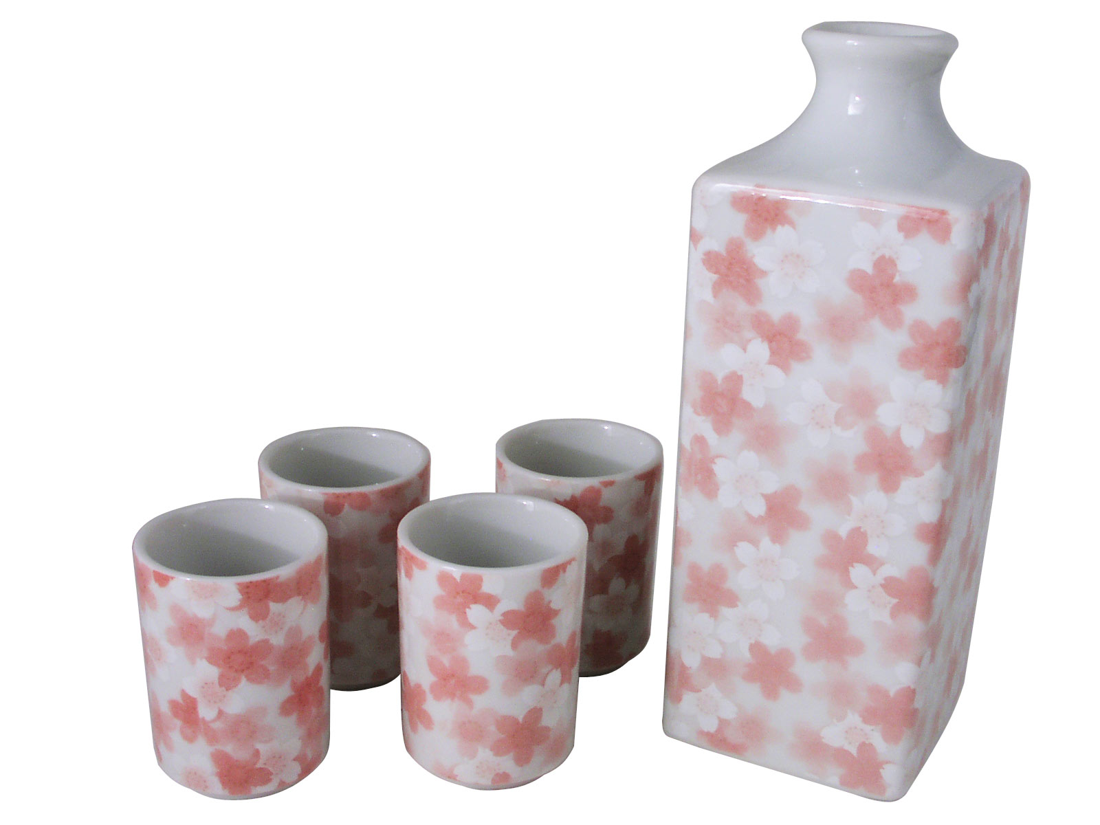 Light of Spring Cherry Blossom Japanese Sake Set for Four