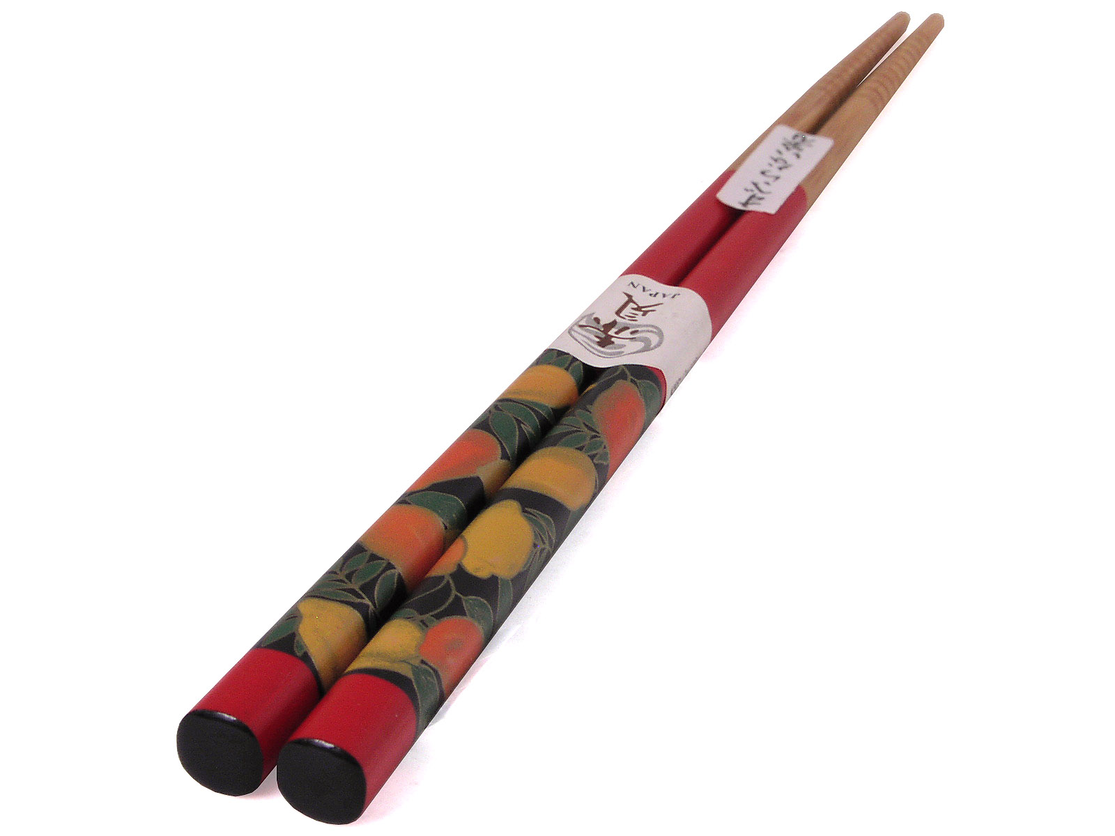 Orange and Yellow Mango Motif Red Unique Chopsticks