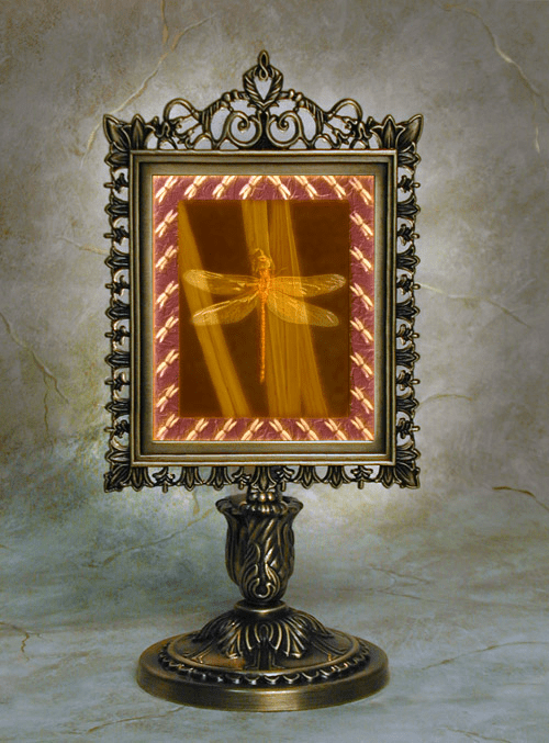 Colored Dragonfly Victorian Memory Lamp