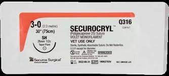 #0 SECUROCRYL ( CT-2 ) 1/2 Circle Taper Point 26mm / Violet PGCL 30 ...