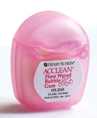 Acclean Dental Floss Bubblegum 12yd 72/Bx HS FL-022