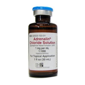 ADRENALIN CHLORIDE NASAL SOLUTION 1:1000U 30 ML/BOTTLE , NDC # 42023 ...