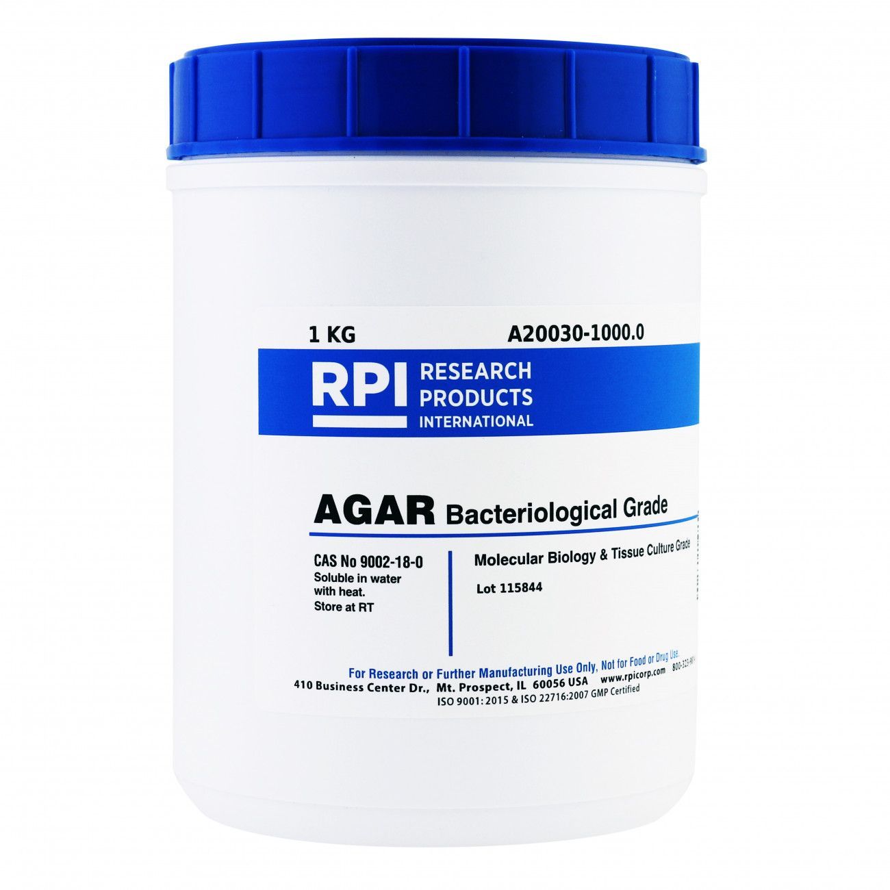 Agar, Bacteriological Grade, , 1 Kilogram RPI-A20030-1000.0
