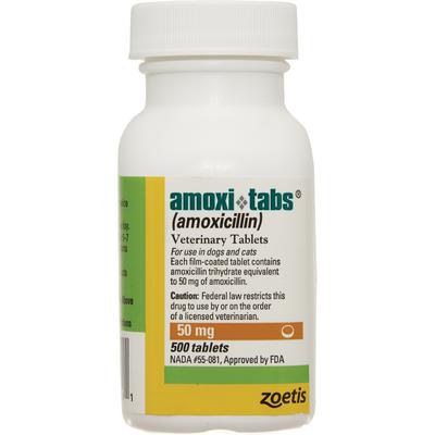 Amoxi-Tabs Amoxicillin Tablets 50 mg, 500/Bottle ZOETIS 10000477