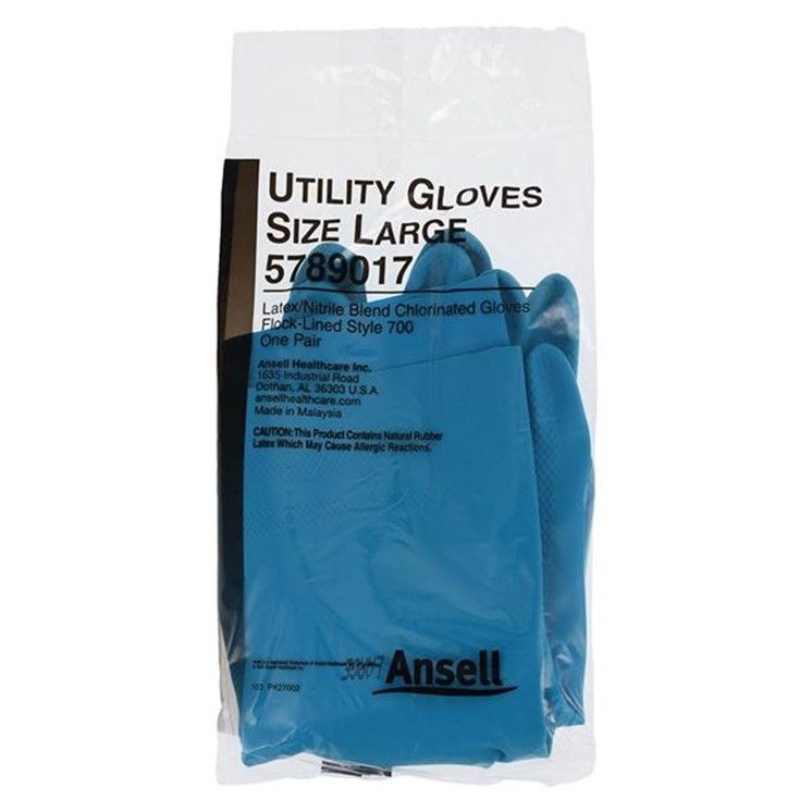 Ansell Rubber Utility Gloves Large Blue , 12 Pairs/Bag Ansell 5789017