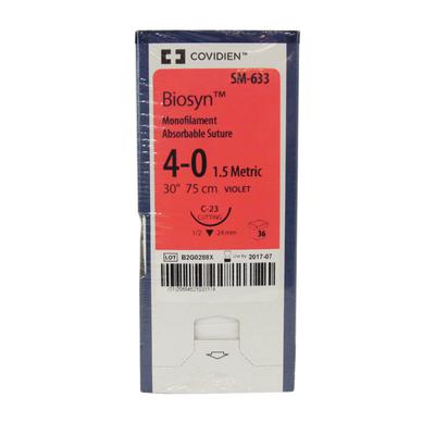 Biosyn Suture SM633, 30" (C-23), Size 4-0 , 36/Pkg COVIDIEN SM633