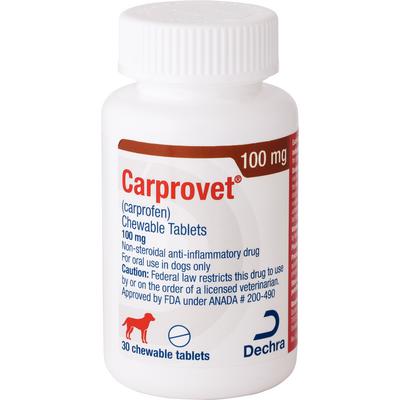 Carprovet (Carprofen) Chewable Tablets 100mg , 30/Bottle DECHRA 17033 ...
