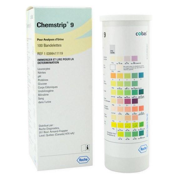 Chemstrip 9 Reagent Test Strip , 100/Bottle pH, Leukocytes, Nitrite ...