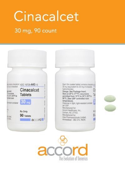 Cinacalcet HCl 60 mg Tablet Bottle 30 Tablets Accord 16729044110