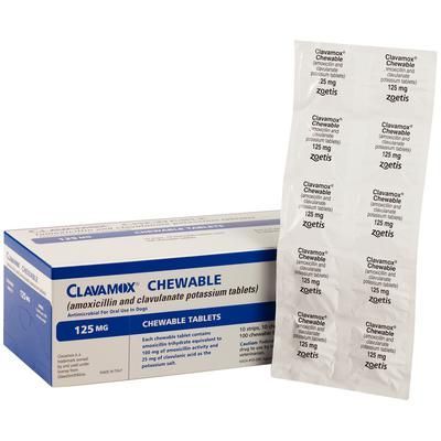 Clavamox Chewable Tablets 125 mg, 100/Pkg ZOETIS 10014365