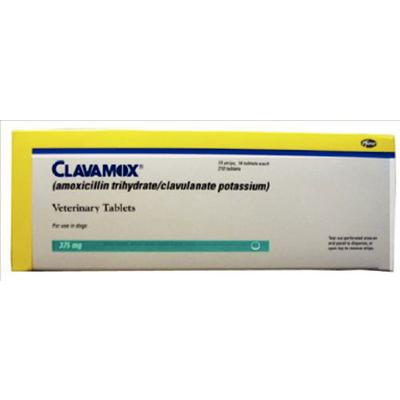 Clavamox Tablets 375 mg - 210/Pkg ZOETIS 10000486