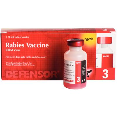 Defensor 3 Rabies Vaccine 5 x 10 Dose ZOETIS 10016544
